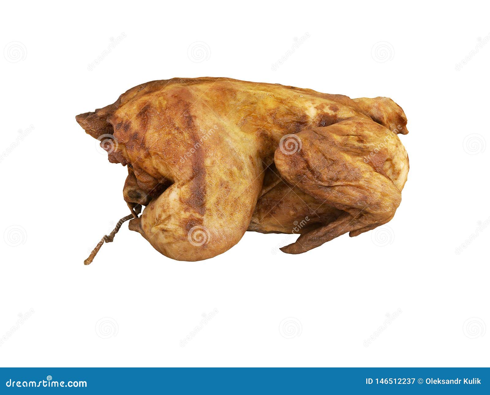 Roasted Chicken Side View Isolated on White Background 3d Render ...