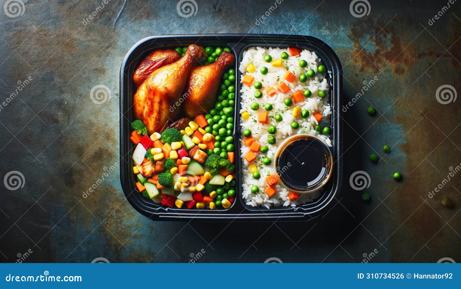 Roasted Chicken Thighs Paired with White Rice and Mixed Vegetables Make ...