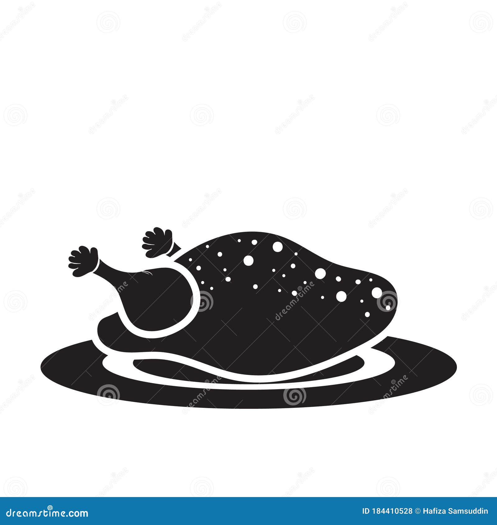 Roasted Chicken. Vector Illustration Decorative Background Design Stock ...