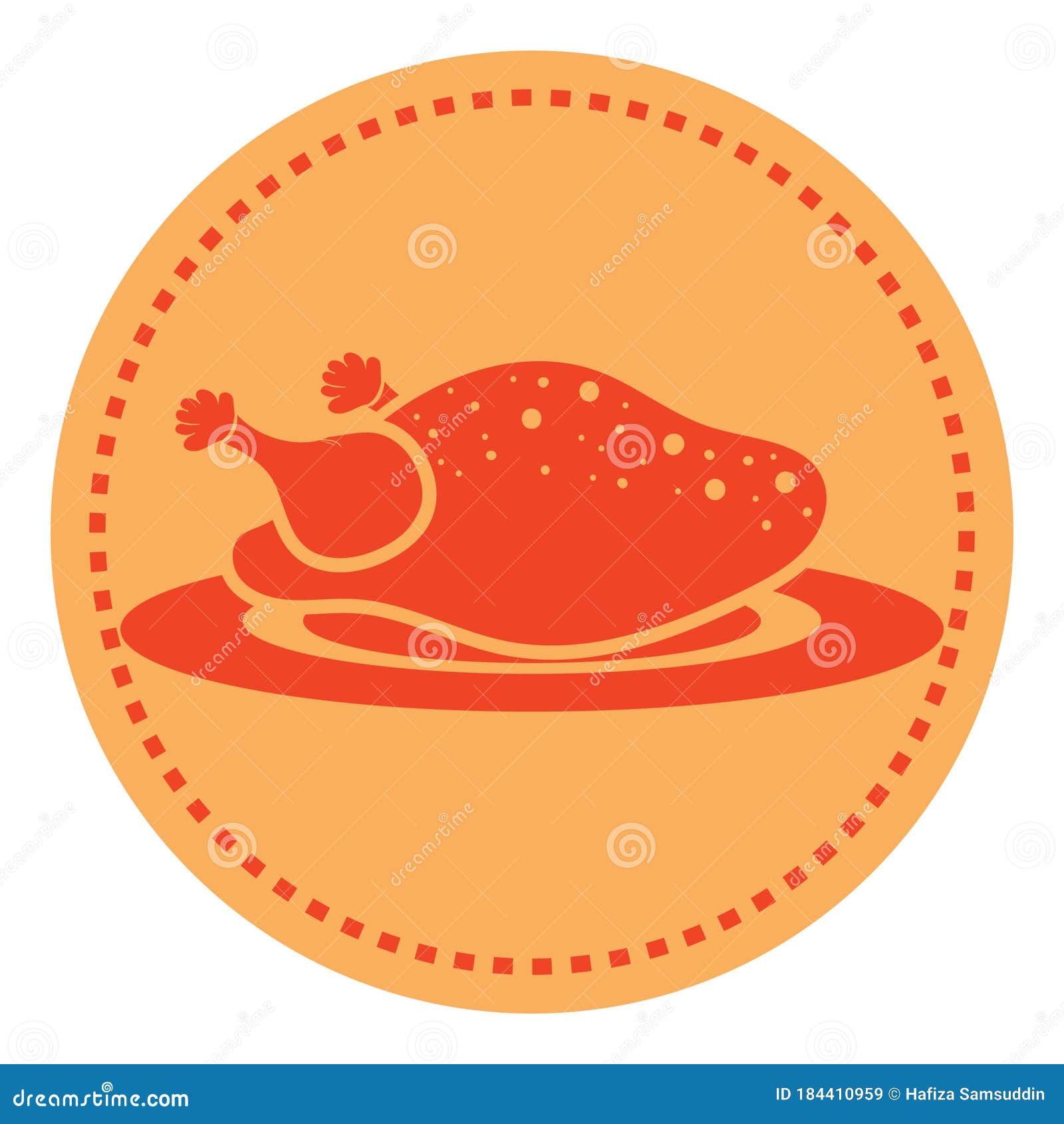 Roasted Chicken. Vector Illustration Decorative Background Design Stock ...