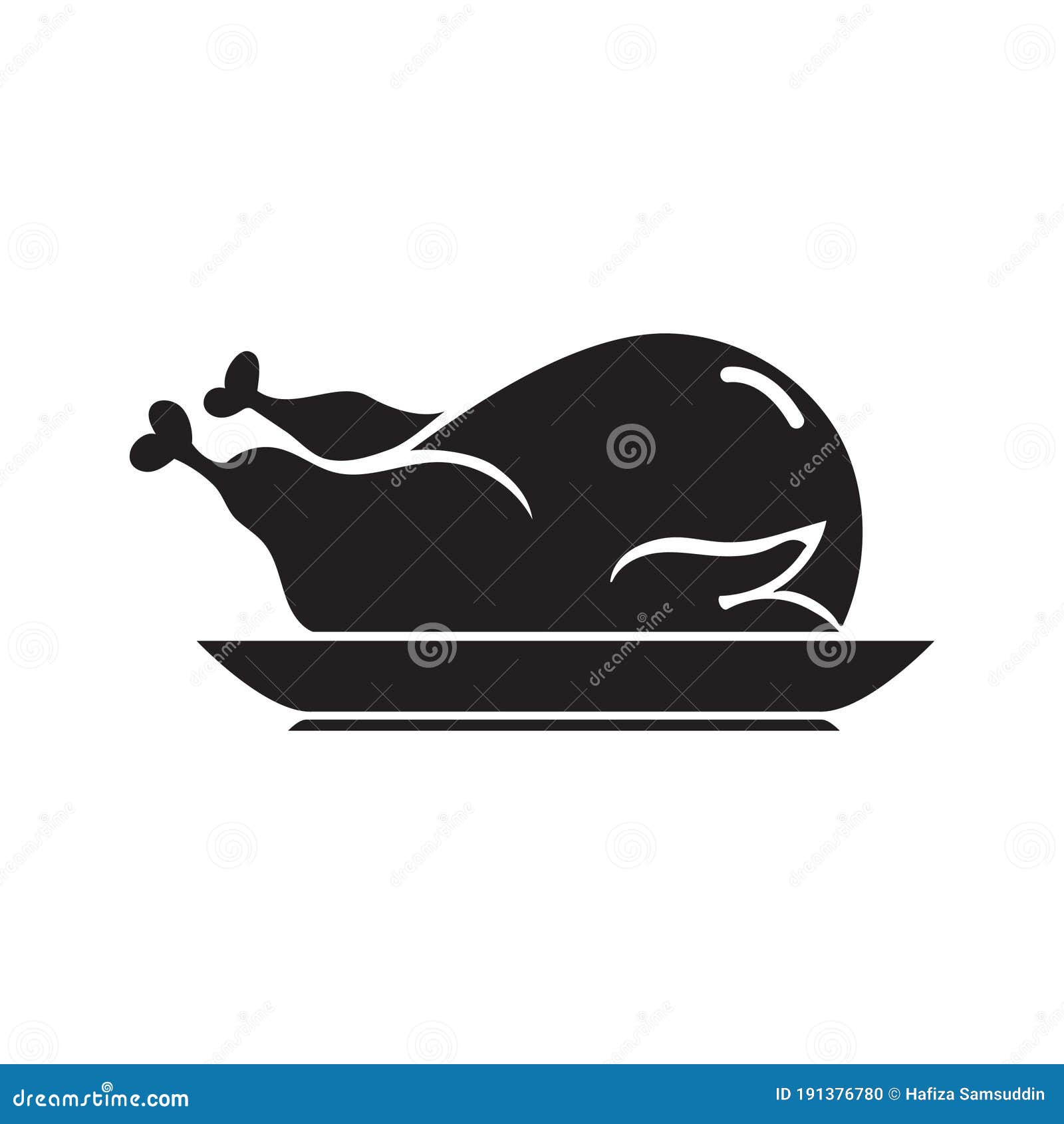 Roasted Chicken. Vector Illustration Decorative Design Stock Vector ...