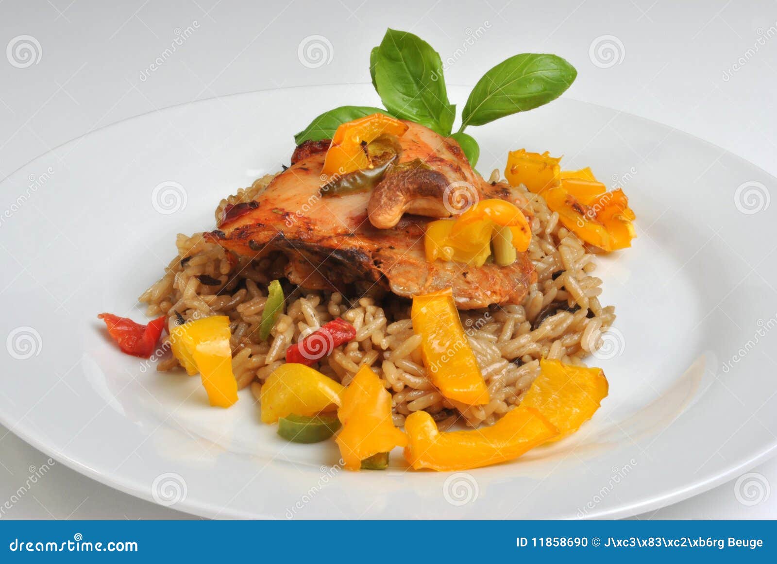 Roasted Chicken on a White Plate Stock Photo - Image of gastronomy ...