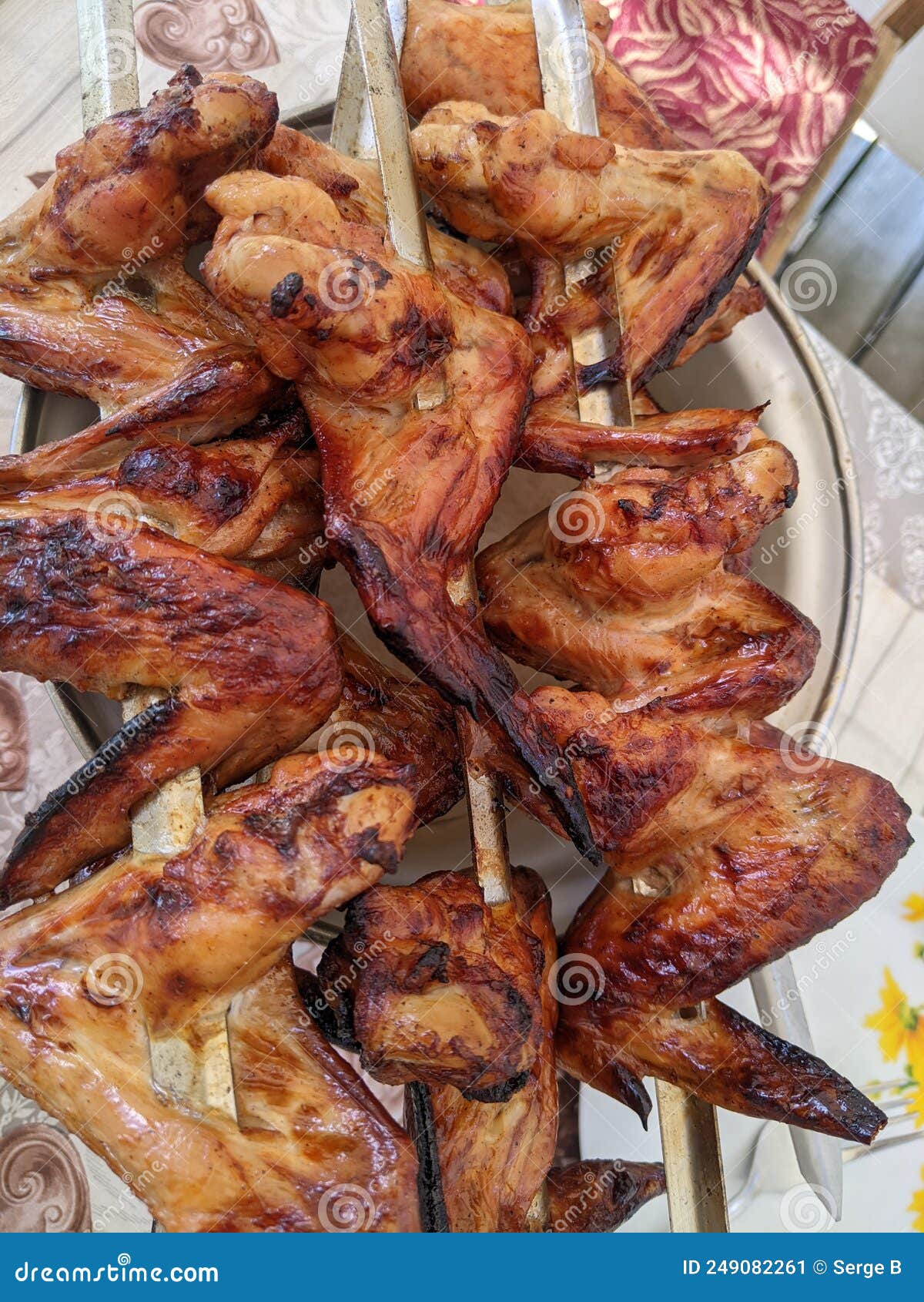 Roasted chicken wings stock image. Image of meat, grilling - 249082261