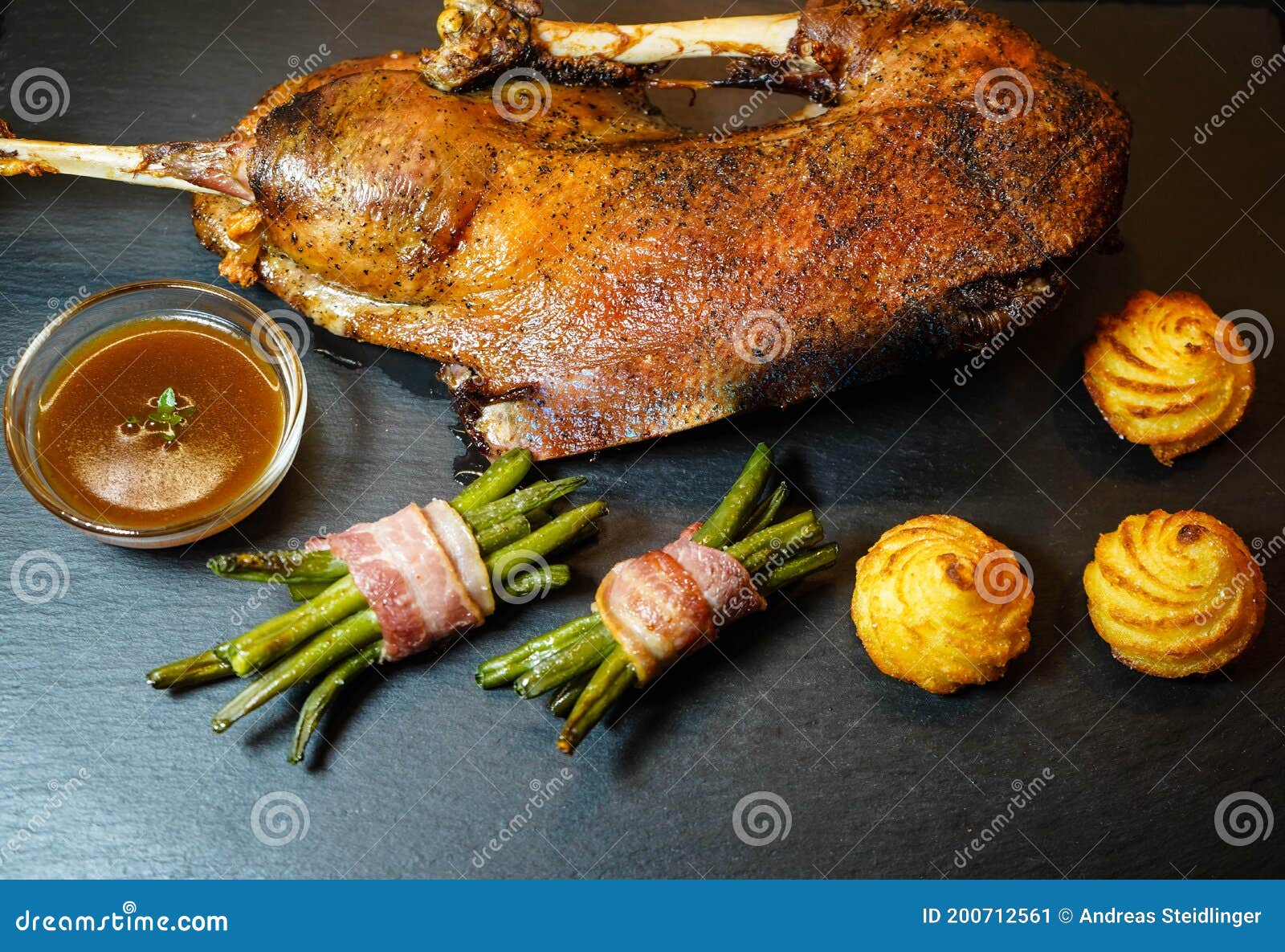 Roasted christmas goose stock image. Image of lunch - 200712561