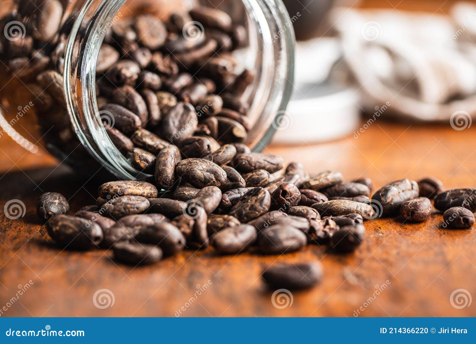Roasted cocoa beans stock photo. Image of powder, agriculture - 214366220