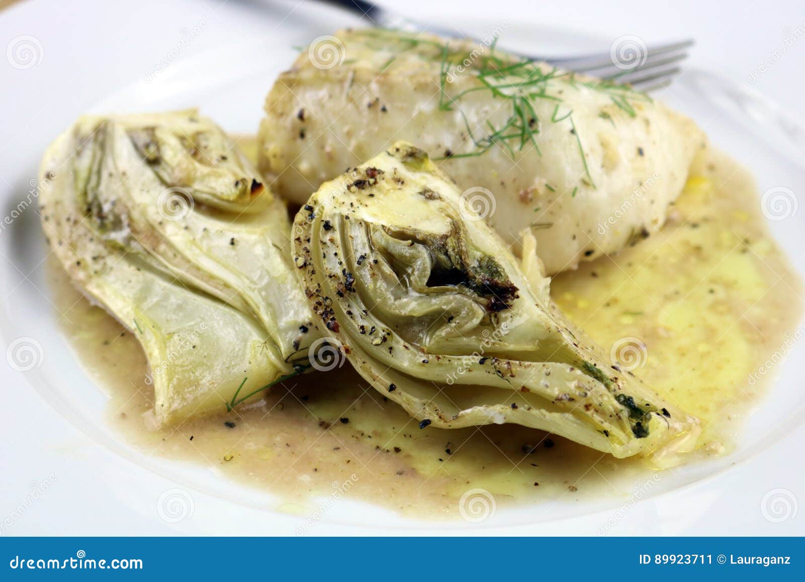 Roasted Cod with Fennel stock image. Image of liqueur - 89923711