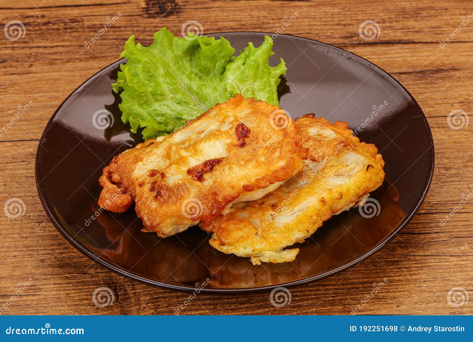 Roasted cod fish in bread stock photo. Image of breaded - 192251698