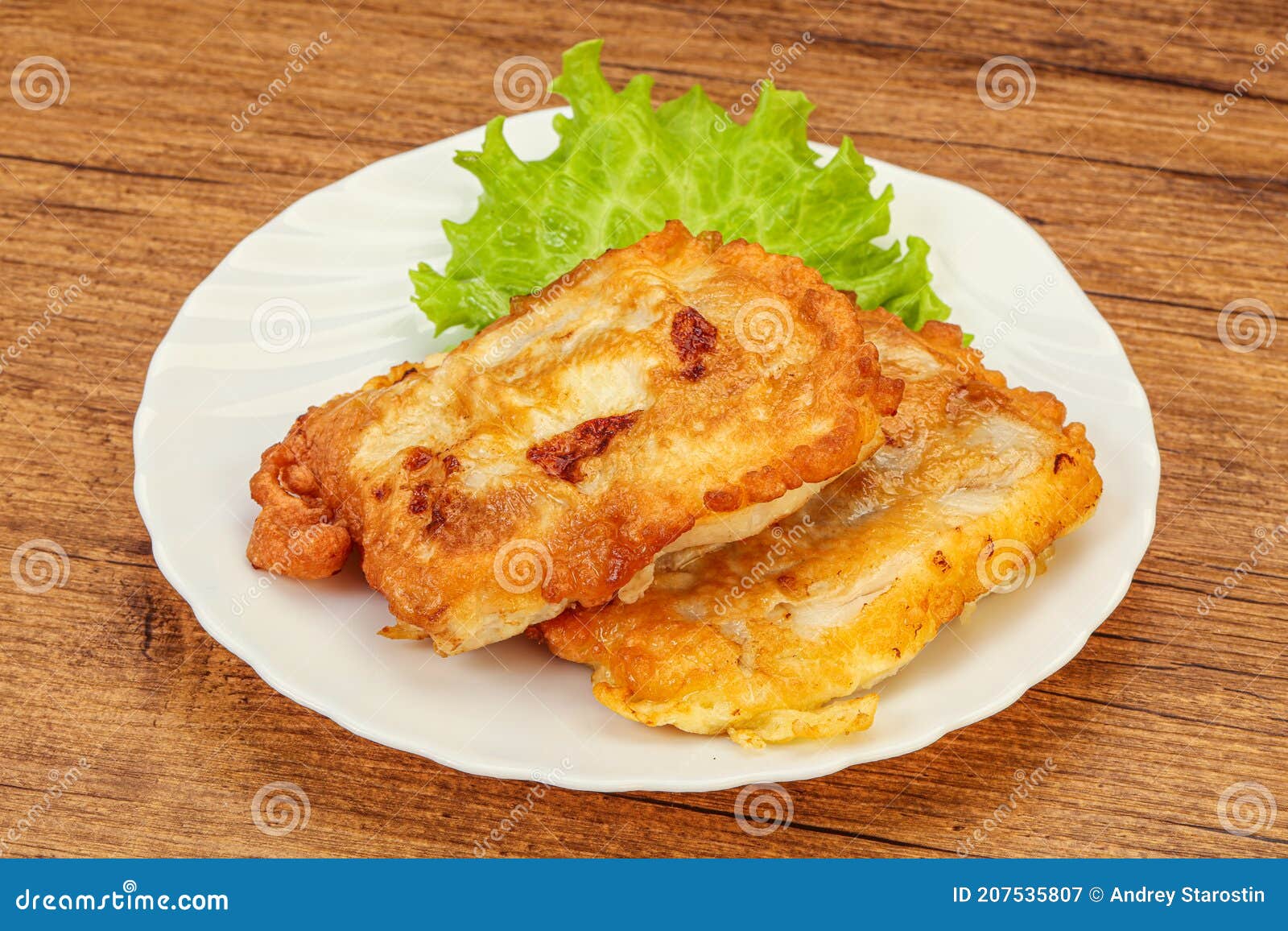 Roasted cod fish in bread stock image. Image of vegetable - 207535807