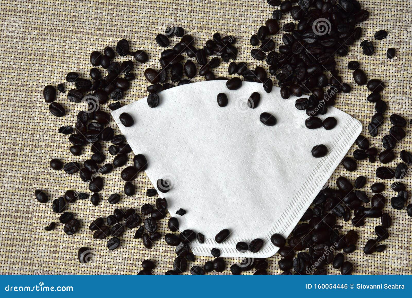 Roasted Coffee Bean and Paper Colander Stock Photo - Image of ...