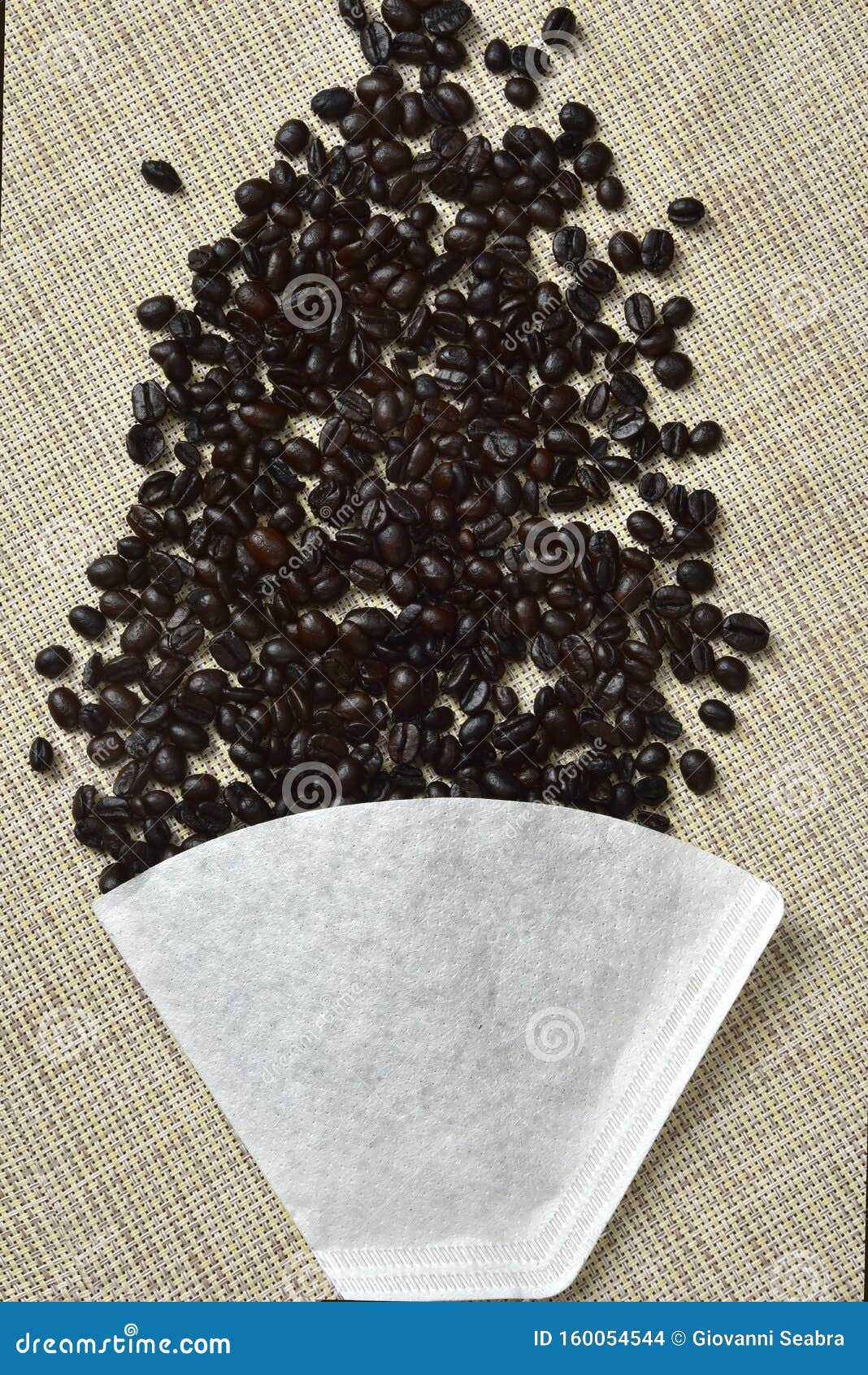 Roasted Coffee Bean and Paper Colander Stock Photo - Image of ...