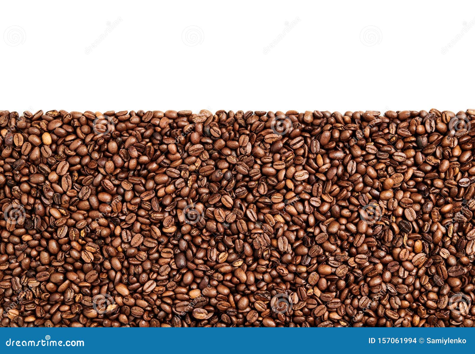 Roasted Coffee Beans in Bottom Part of Image Stock Photo - Image of ...