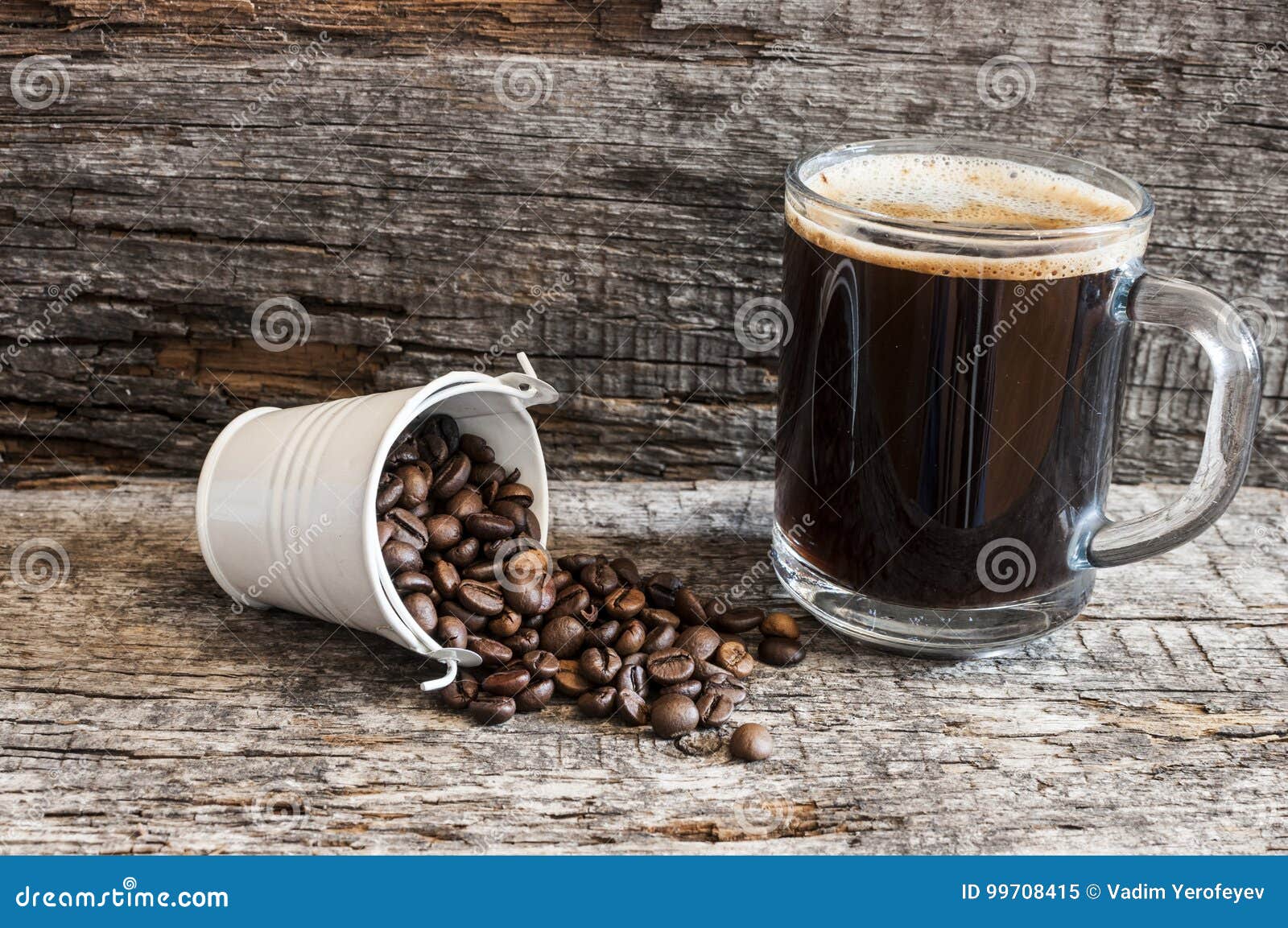 Roasted Coffee Beans in Bucke Stock Image - Image of dark, caffeine ...