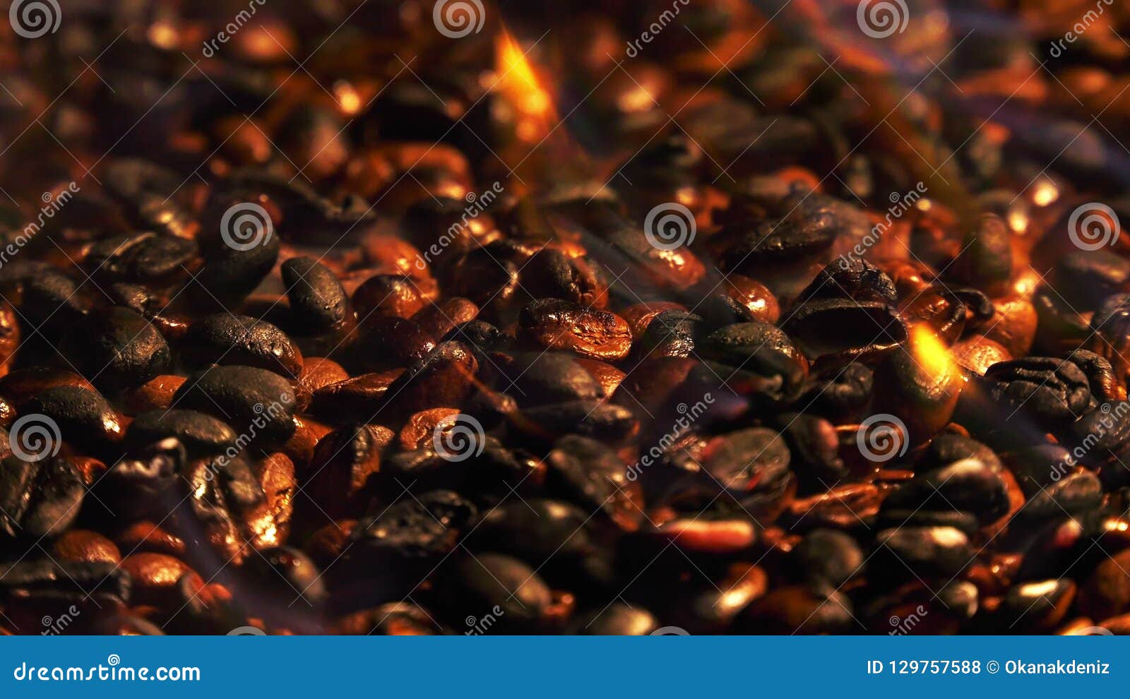 Roasted Coffee Beans on Burning Fire Macro Stock Footage - Video of ...