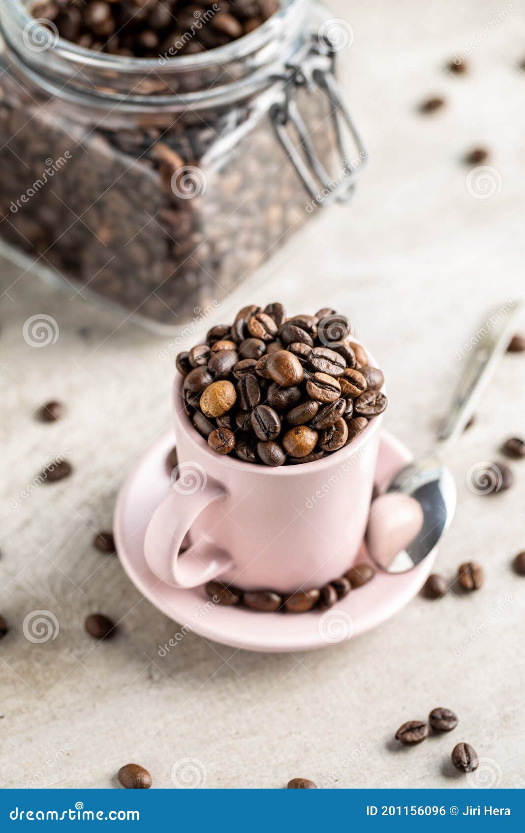 Roasted Coffee Beans in Cup Stock Photo - Image of food, freshness ...