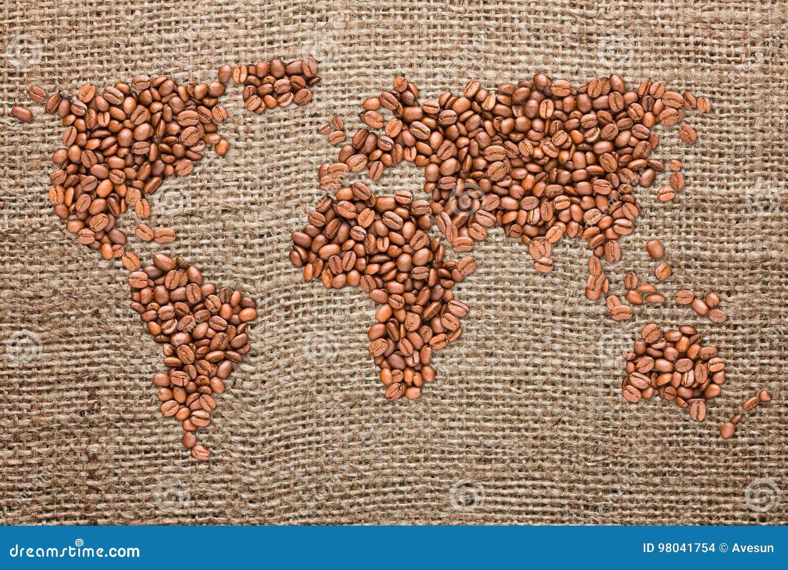 Roasted Coffee Beans Earth Map Stock Photo - Image of earth, black ...