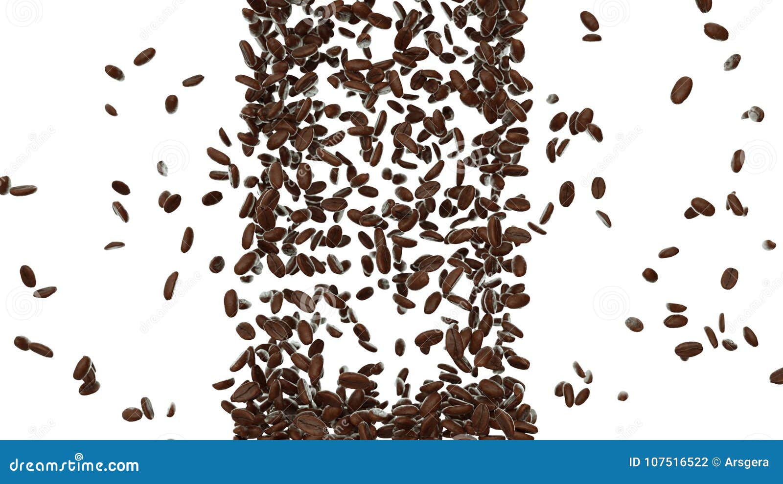 Roasted Coffee Beans Falling Down Isolated Stock Illustration ...