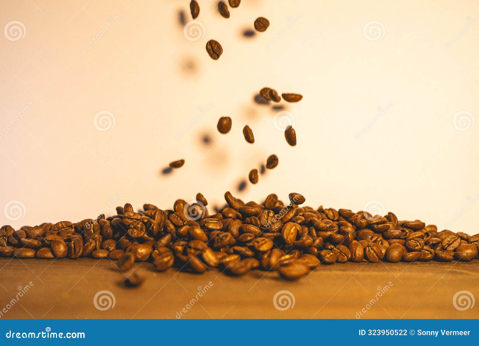 Roasted Coffee Beans Flying in the Air. Background for Coffee Stock ...