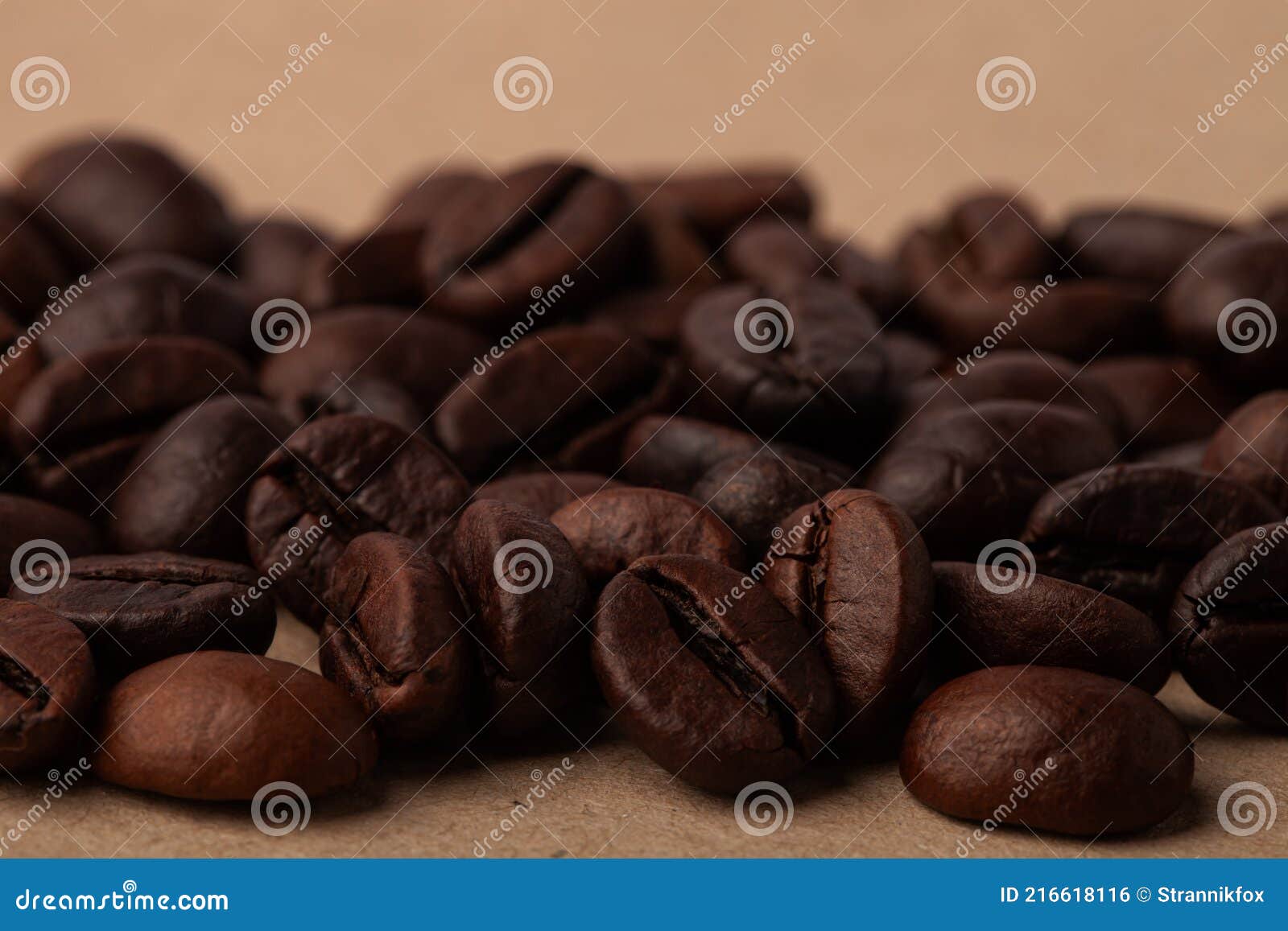 Roasted Coffee Beans on the Light Background for Wallpaper or Decor ...