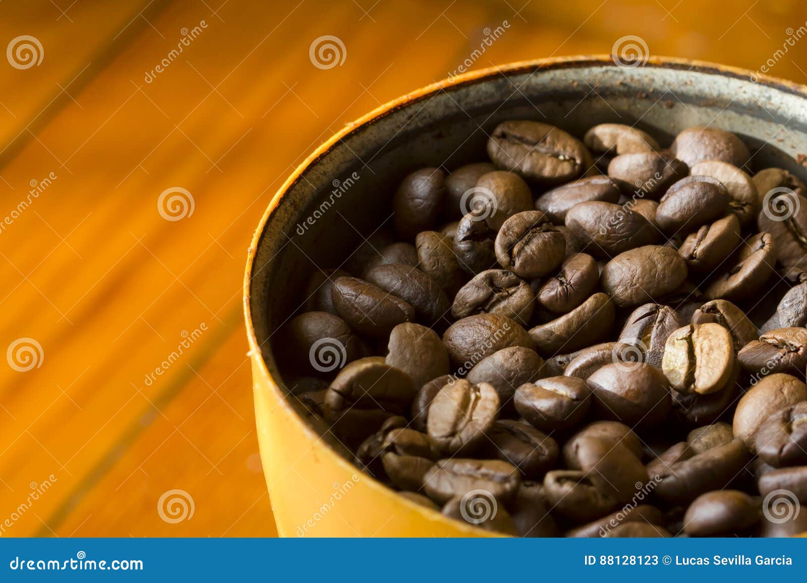 Roasted Coffee Beans Ready To Be Crushed. Stock Image - Image of bean ...