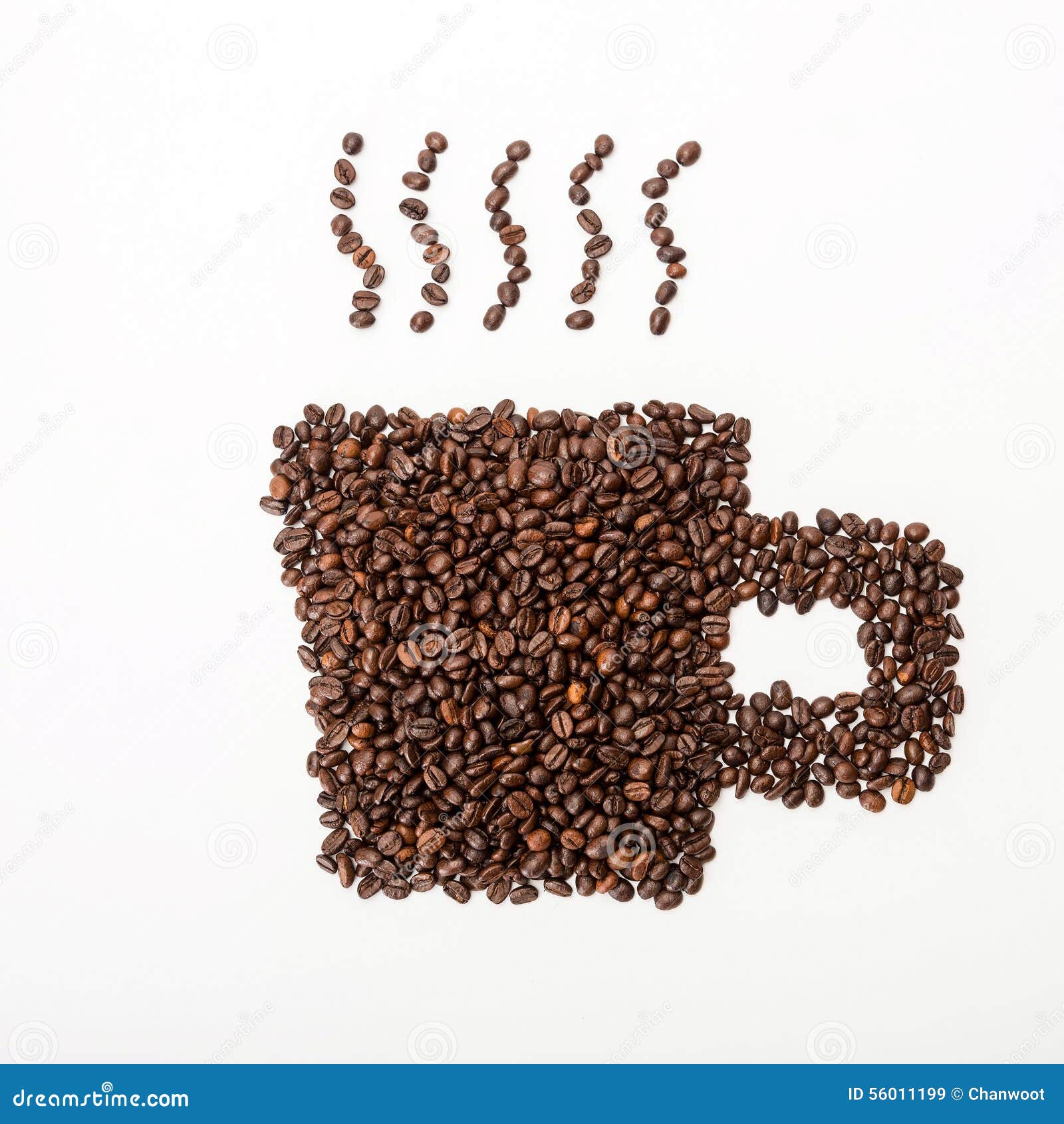 Roasted Coffee Beans in the Shape of a Cup Stock Image - Image of ...