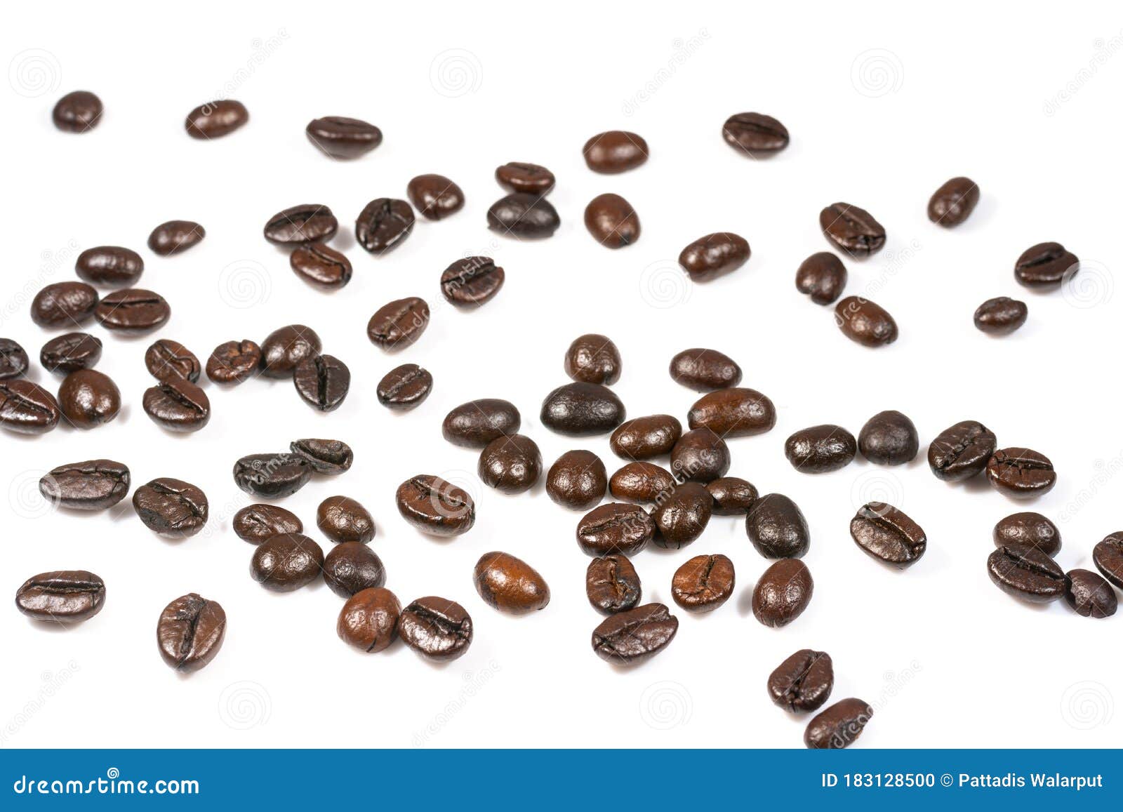 Roasted Coffee Beans Splatter Isolated on a White Background Stock ...