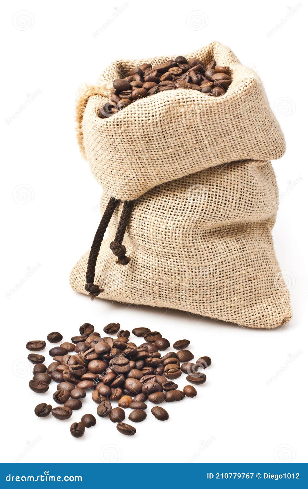Roasted Coffee Beans with Yuta Bag Stock Image - Image of machine ...