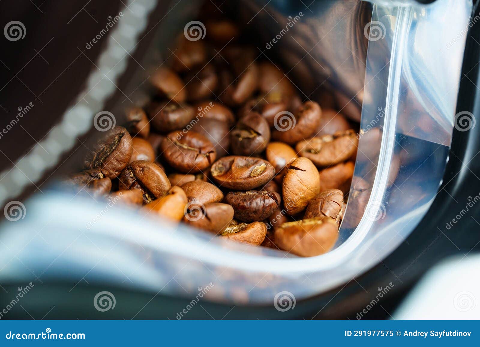 Roasted Coffee Beans in Zip Packet Stock Image - Image of espresso ...