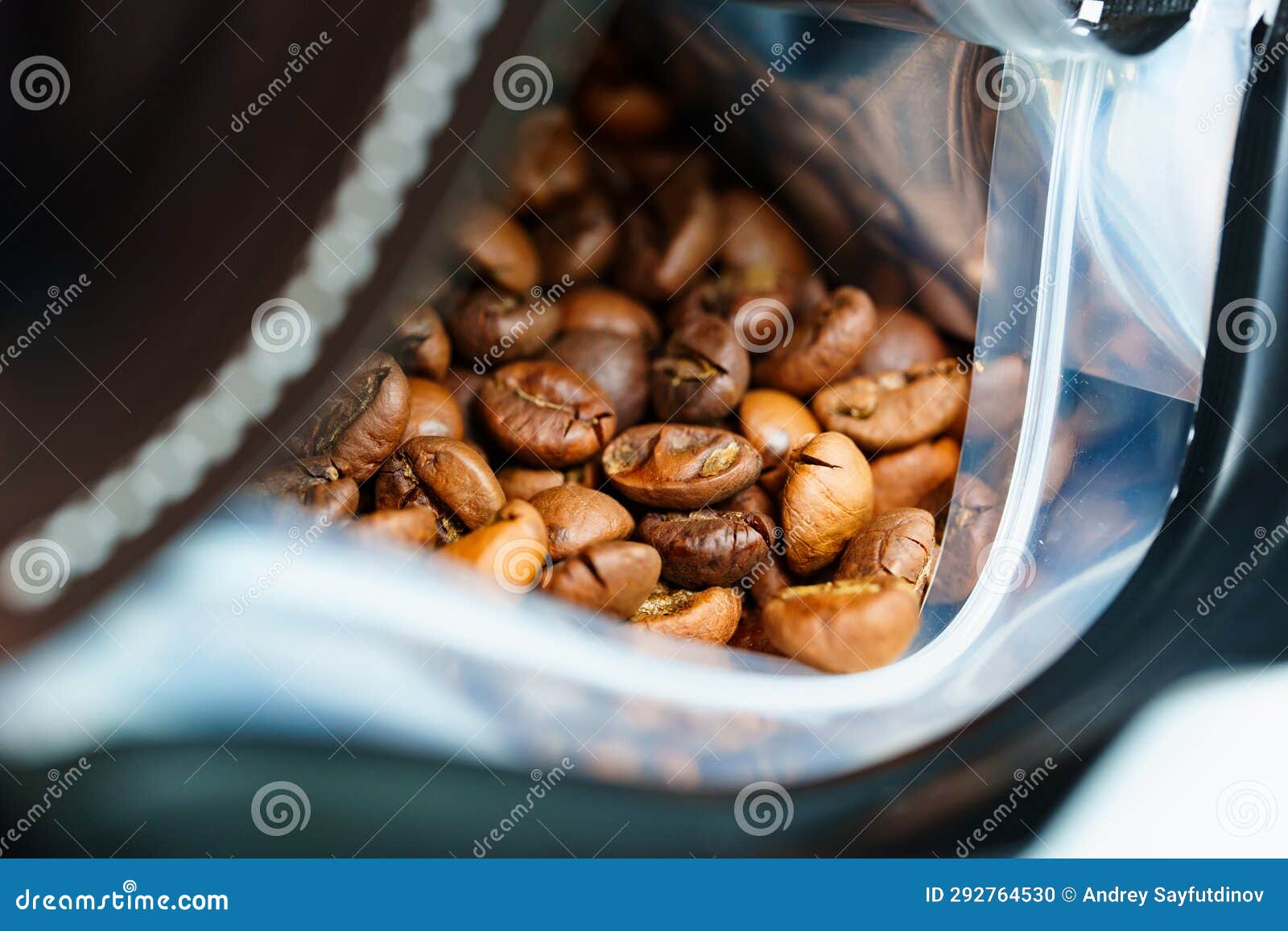 Roasted Coffee Beans in Zip Packet Stock Photo - Image of espresso ...
