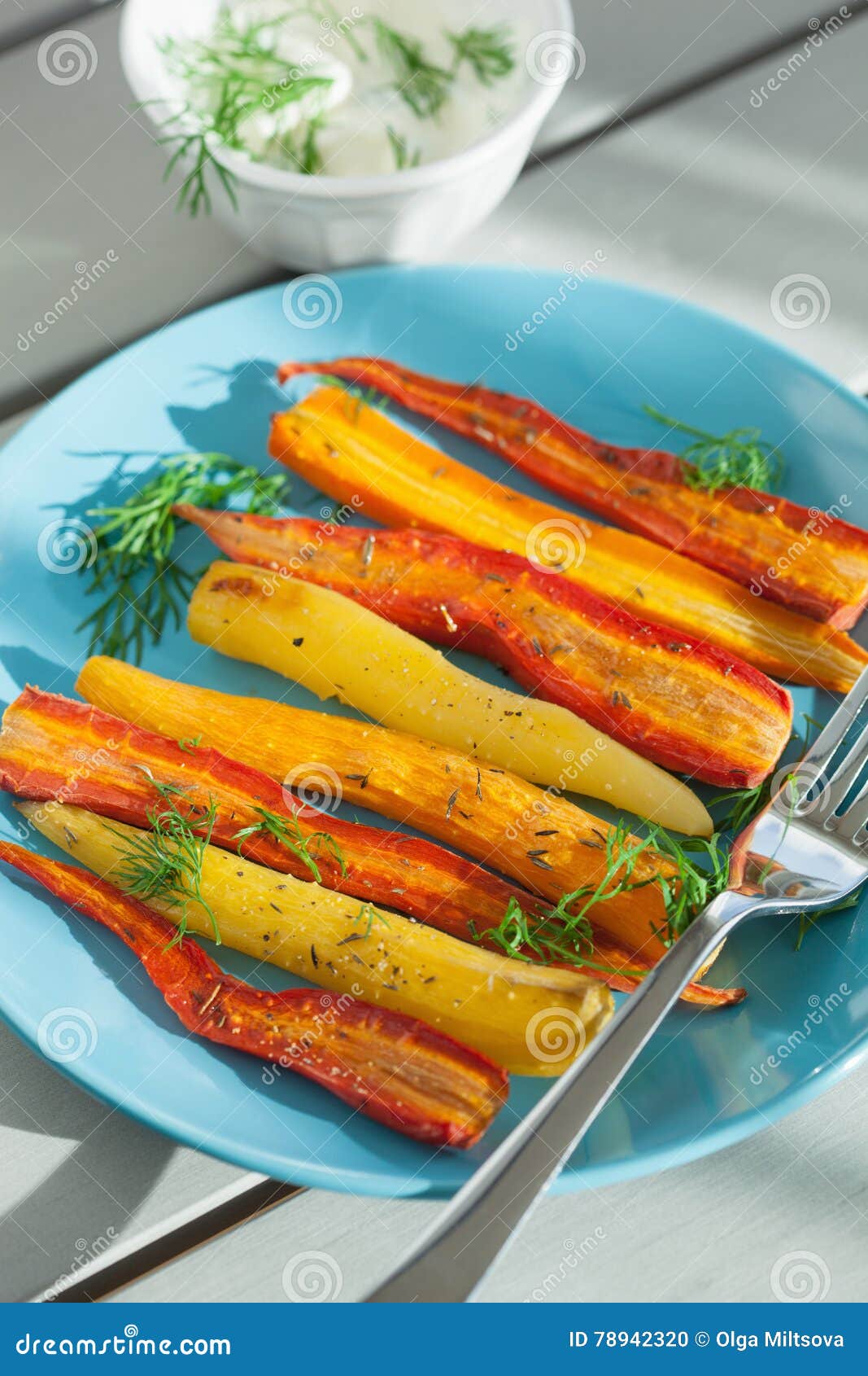 Roasted Colorful Carrots on Plate Stock Photo - Image of homemade ...