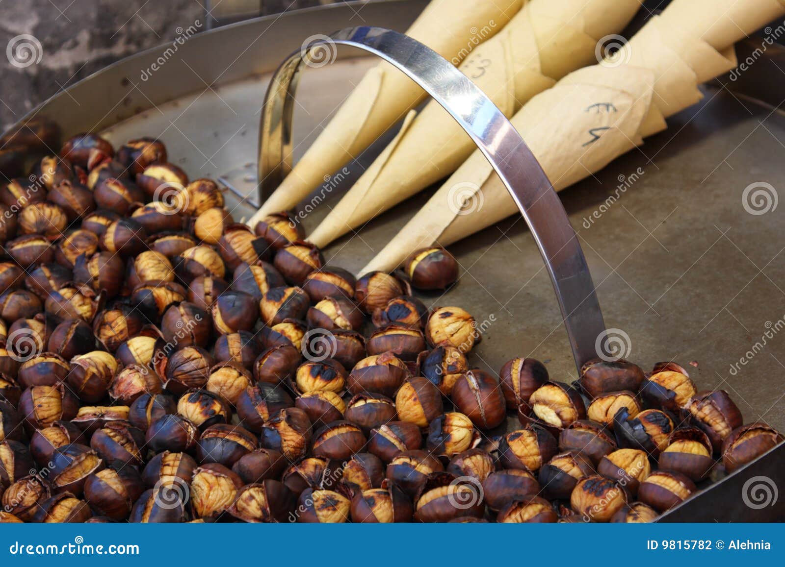 Roasted Colorful Chestnuts in Street Cafe Stock Photo - Image of ...