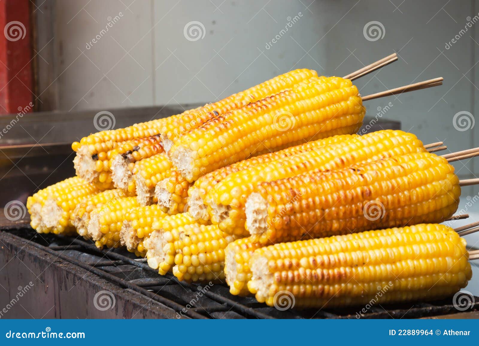 Roasted corn stock photo. Image of stick, closeup, ourdoor - 22889964
