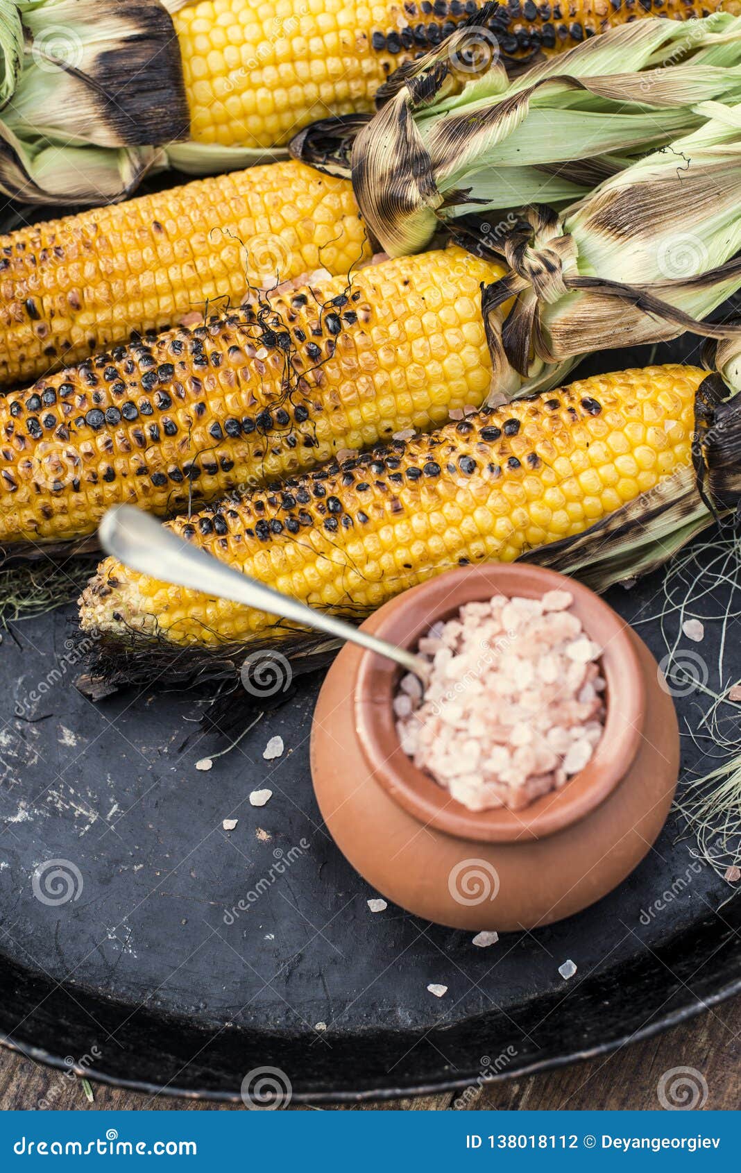 Roasted corn salted stock photo. Image of summer, salt - 138018112