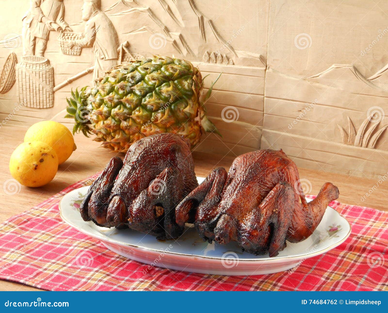 Roasted couple squab feast stock photo. Image of dinner - 74684762