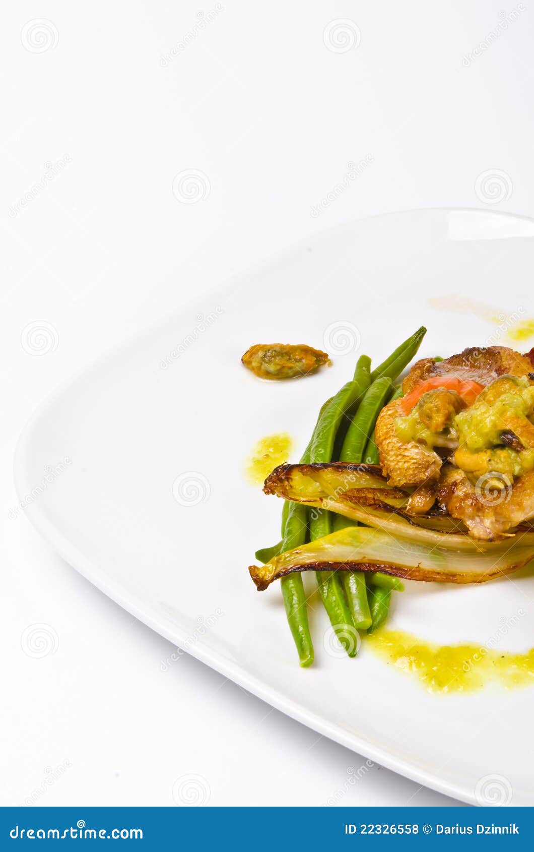 Roasted Dorade with Seafood Stock Photo - Image of fish, baked: 22326558