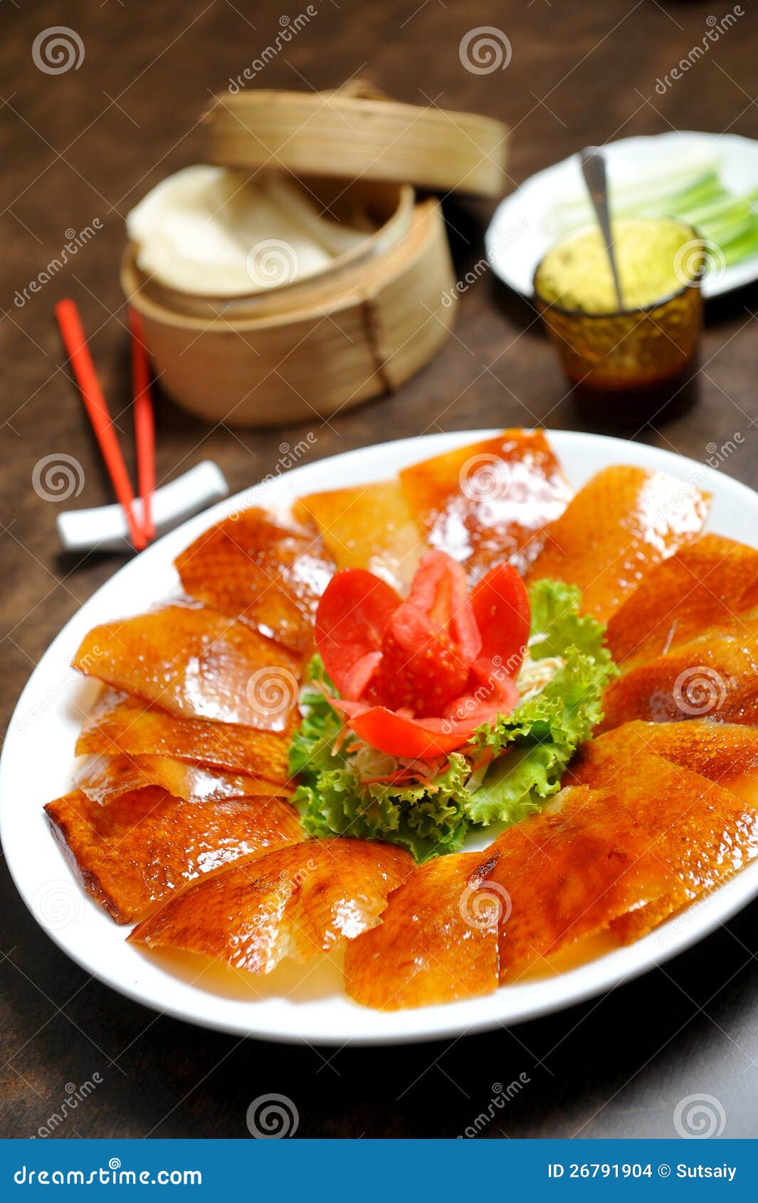 Roasted Duck, Chinese Style Stock Photo - Image of delicious, green ...