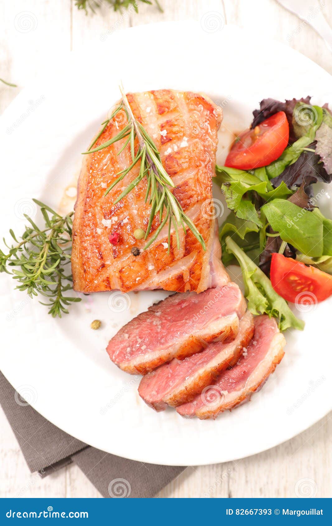 Roasted duck fillet stock image. Image of grilled, breast - 82667393