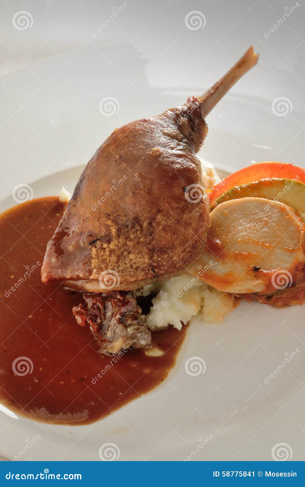 Roasted Duck Leg stock image. Image of fruit, sauce, paste - 58775841