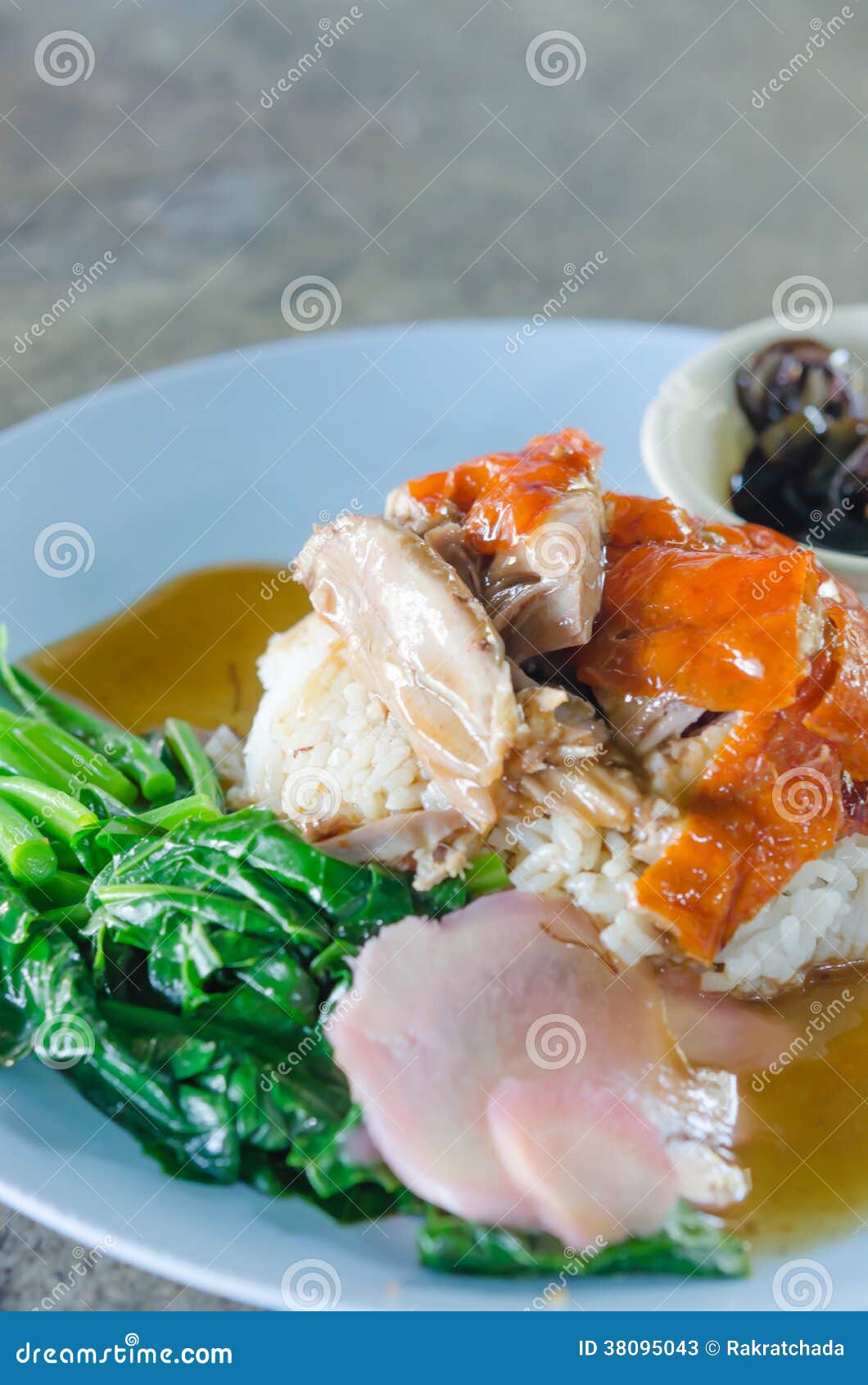 Roasted duck over rice stock image. Image of nutrition - 38095043