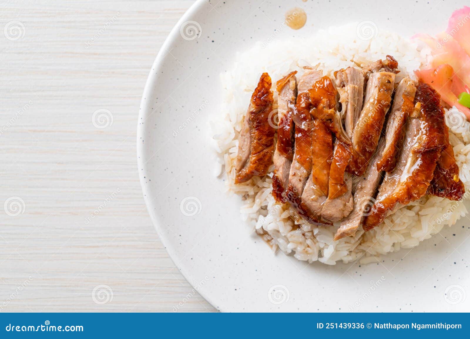 Roasted duck on rice stock photo. Image of healthy, restaurant - 251439336