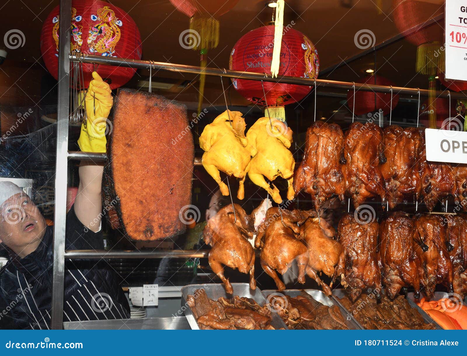 Roasted Ducks Hanging on Rack Showcase Editorial Stock Image - Image of ...