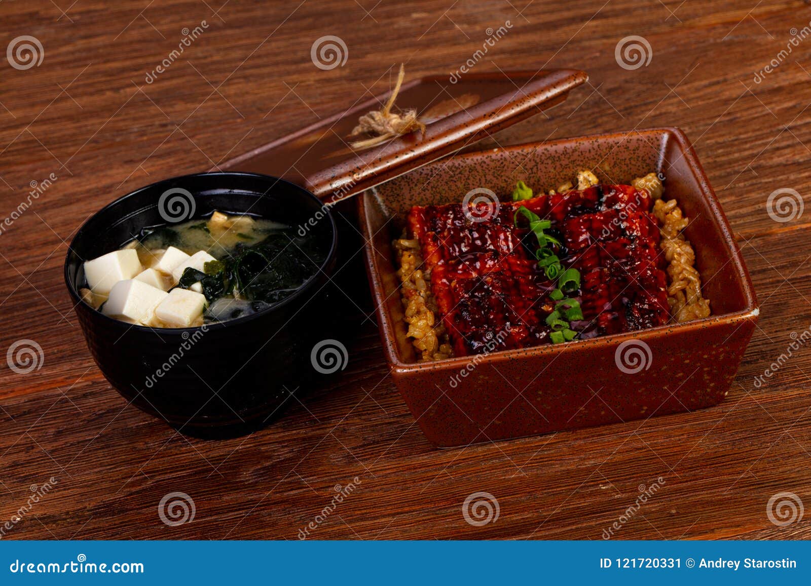 Roasted eel with rice stock image. Image of soup, traditional - 121720331
