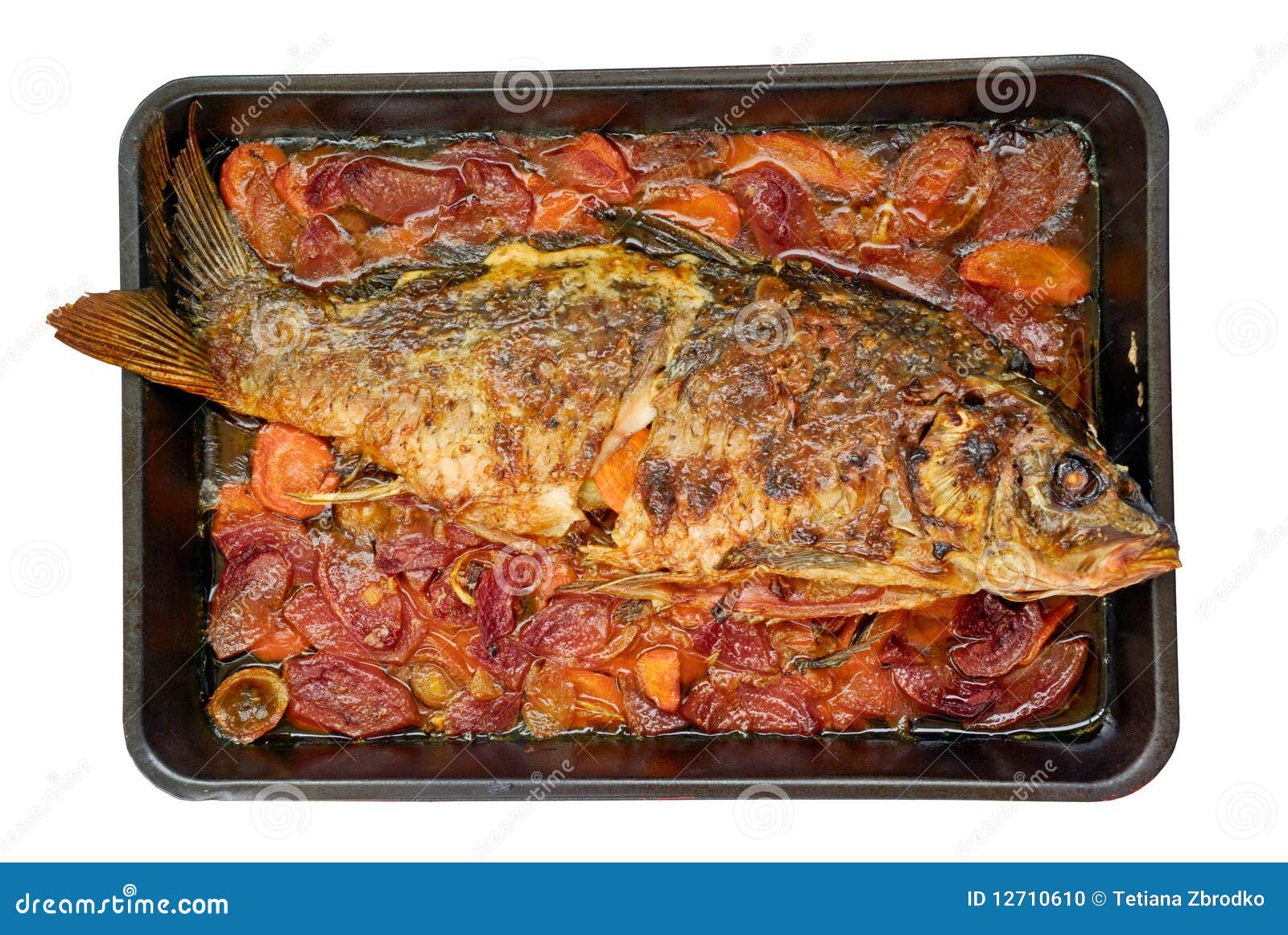 Roasted European carp stock photo. Image of beet, lunch - 12710610