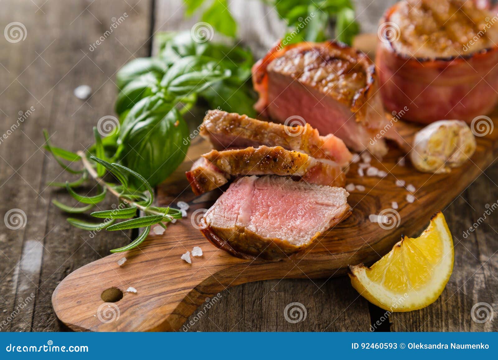 Roasted Filet Mignon with Herbs and Spices Stock Image - Image of ...