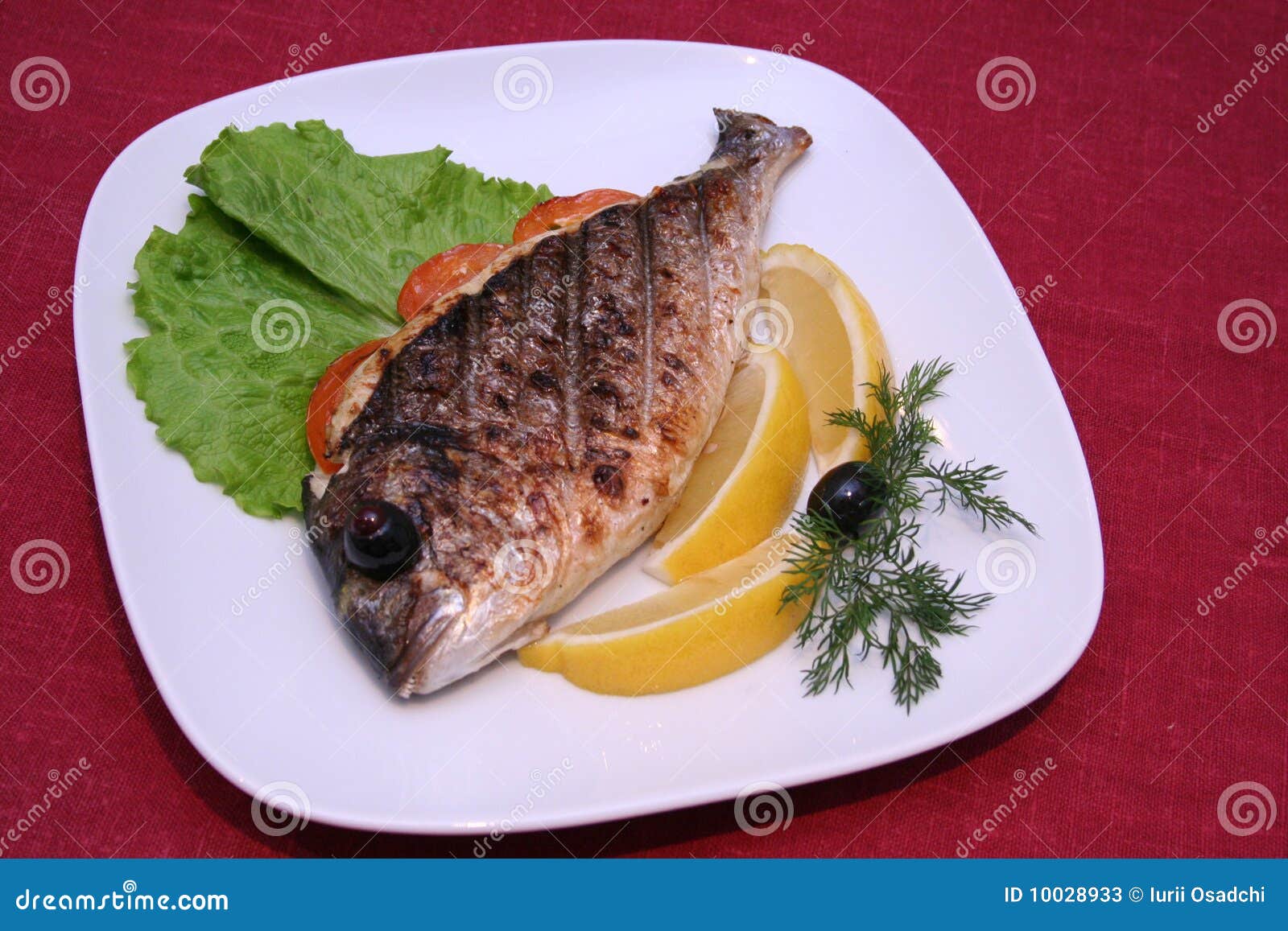Roasted fish stock image. Image of beach, fish, lunch - 10028933