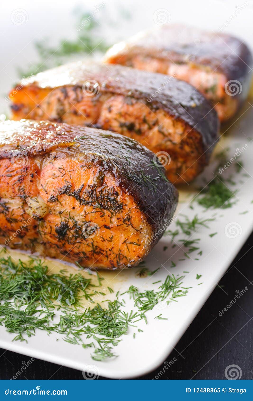 Roasted fish stock image. Image of preparation, delicious - 12488865