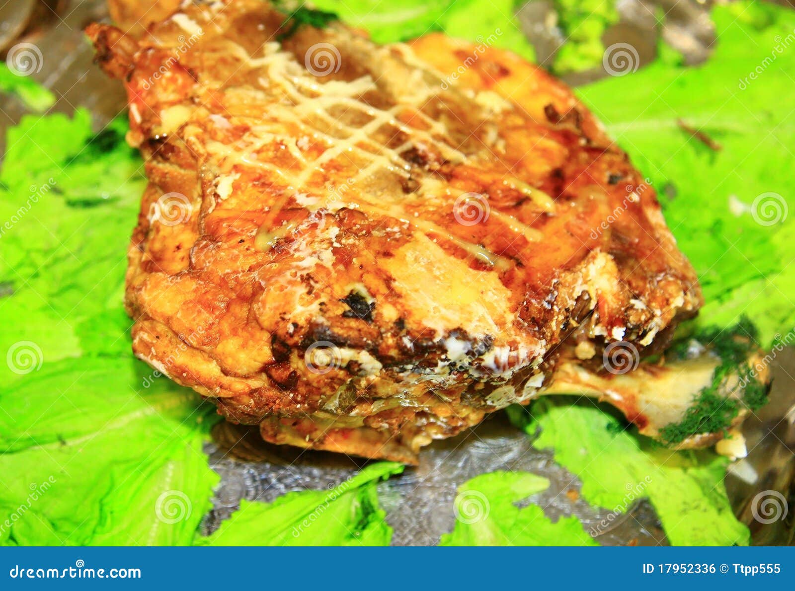 Roasted fish stock photo. Image of food, salad, cooked - 17952336