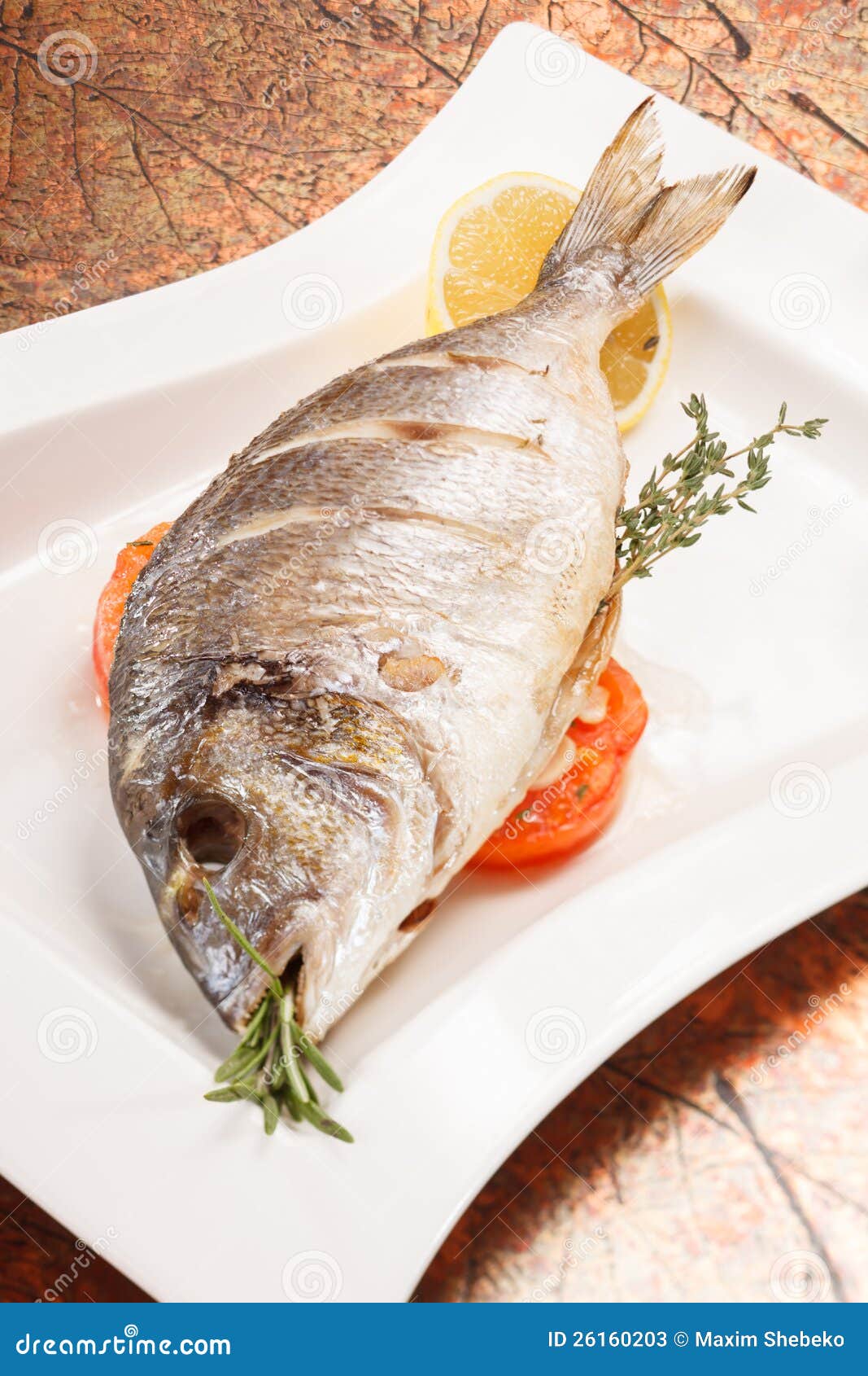 Roasted fish stock image. Image of grilled, fish, organic - 26160203