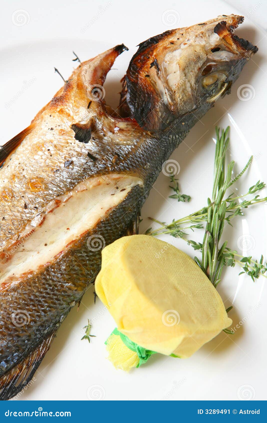 Roasted Fish stock image. Image of yellow, citrus, roasted - 3289491