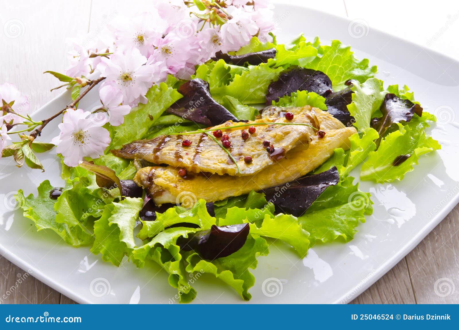 Roasted Fish with Balsamico Stock Photo - Image of light, lemon: 25046524