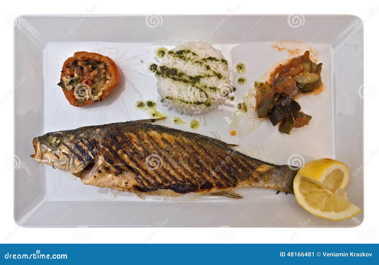 Roasted fish dish stock image. Image of head, prepared - 48166481